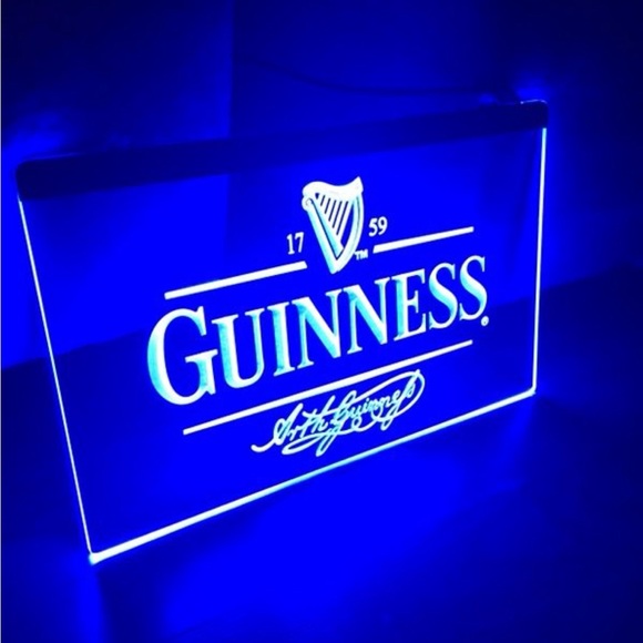 Other | Guinness Led Neon Blue Light Sign 8x12 | Poshmark
